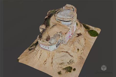 Bunker On Sand Free 3d Model Blend C4d Dae Fbx Ma Mb