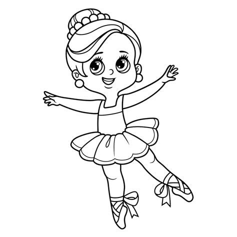 Premium Vector Beautiful Cartoon Ballerina Girl In Lush Tutu Dancing