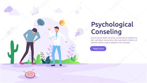 Ilustración del concepto de asesoramiento psicológico Práctica de psicoterapia psiquiatra