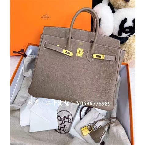 二手出售 Hermes 愛馬仕 Birkin 25 大象灰 金釦 手提包 鉑金包 蝦皮購物