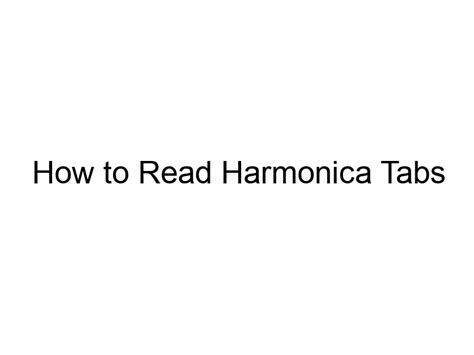 How To Read Harmonica Tabs Ethatria