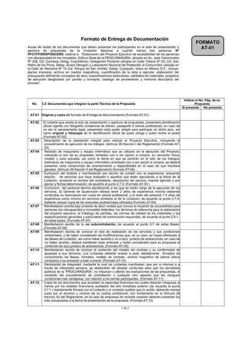 PDF Formato de Entrega de Documentación FORMATO AT 01 PDF file1 de