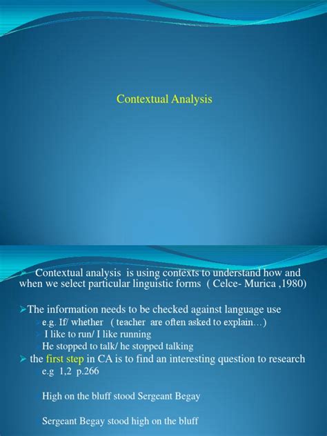 An In Depth Exploration Of Contextual Analysis Understanding Language Forms Through Context