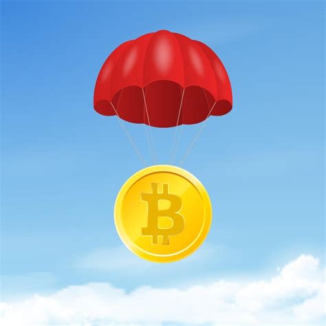 Premium Vector Vector 3d Realistic Bitcoin With Parachute In Sky