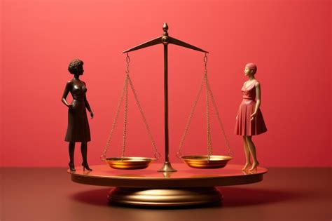 Premium Photo A Statue Of A Lady And A Man On A Scale Generative AI Visualization Of Gender