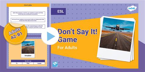 ESL Don T Say It Game Adults A2 B1 Twinkl