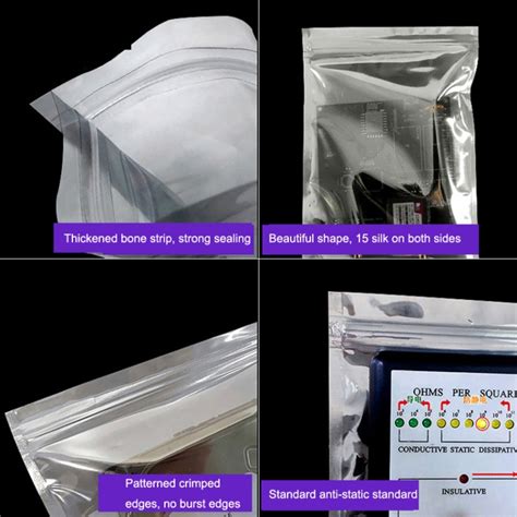 5packs 6x9cm 정전기 방지 차폐 가방 하드 디스크 절연 가방 전자 플라스틱 마더 보드 포장 가방
