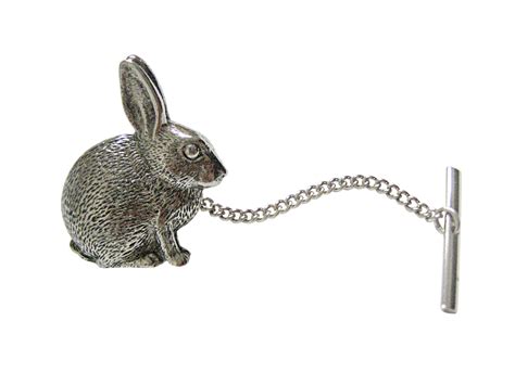 Textured Round Hare Rabbit Tie Tack Kiola Designs