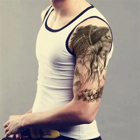 Cool Punk Skull Pattern Temporary Tatto Waterproof Men Temporary Tattoo