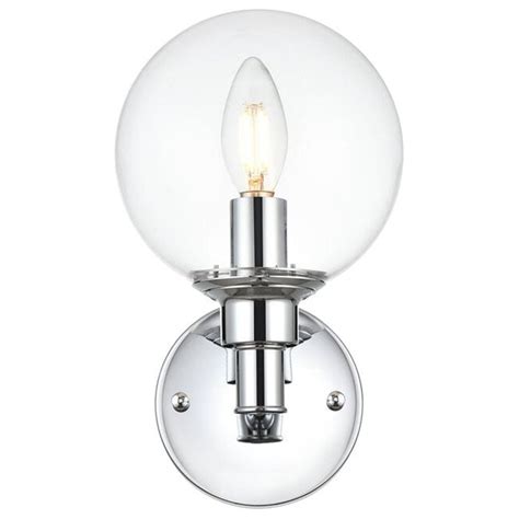 Living District Jaelynn 1 Light Iron And Glass Bath Sconce In Chrome