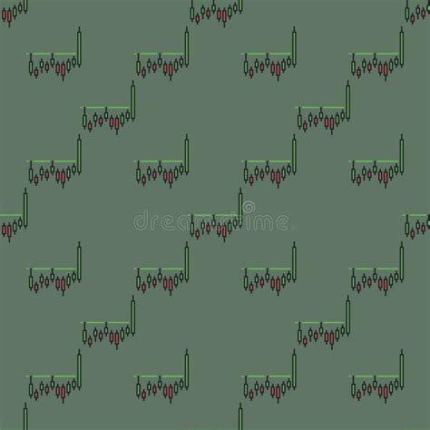 Crypto Candlestick Chart Vector Price Action Colored Seamless Pattern Stock Illustration