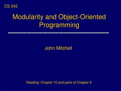 Ppt Modularity And Object Oriented Programming Powerpoint