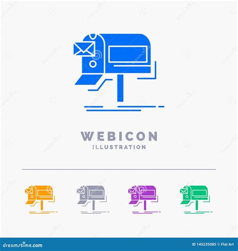 Campaigns Email Marketing Newsletter Mail 5 Color Glyph Web Icon Template Isolated On White