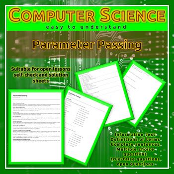 Easy Computer Science Parameter Passing Infotext Exercises