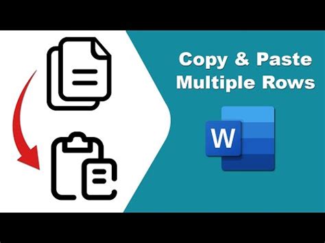 How To Copy And Paste Multiple Rows In Word The Graphic Home
