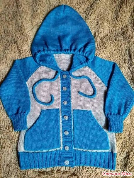 Курточка с капюшоном Машинное вязание Страна Мам