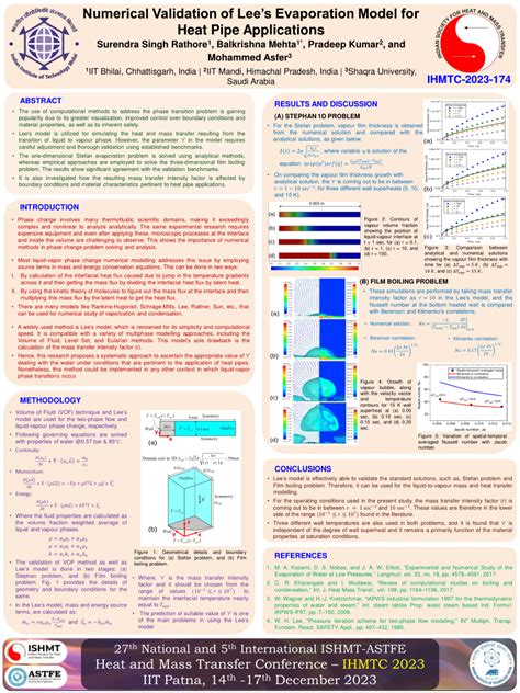 Pdf Numerical Validation Of Lees Evaporation Model For Heat Pipe Applications