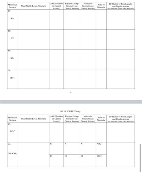 Lab 11 Vsepr Theory