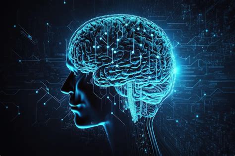 Premium Ai Image Human Brain Glowing Blue Lines Neural Connections Artificial Intelligence