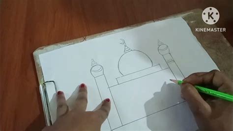 How To Draw A Mosque 💓 Very Easy Drawing Tutorial Step By Step Pencil