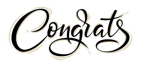 Congrats Lettering Greeting Sign Handwritten Modern Brush Lettering