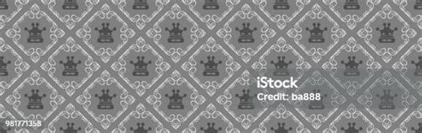 회색 배경 디자인에 대 한 완벽 한 패턴입니다 로얄 빈티지 스타일에 배경 0명에 대한 스톡 벡터 아트 및 기타 이미지 0명 검은색 고대의 Istock