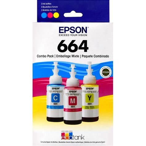 Epson 664 Standard-capacity Color Multi-Pack Ink EcoTank Bottles ...