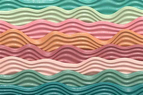 물결 모양의 플라스틱 덩어리 형태의 추상적 인 배경 벽 장식 3d 그림 분홍에 대한 스톡 사진 및 기타 이미지 분홍 녹색 3차원 형태 Istock