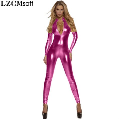 Lzcmsoft Women Full Body Unitard Black Catsuit Bodysuit Long Sleeve
