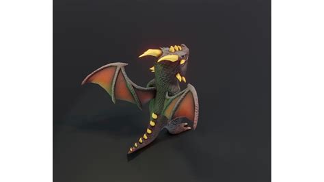 在角色创建的cartoon Black Dragon Animated 3d Model 虚幻引擎商城