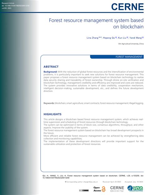 Pdf Forest Resource Management System Based On Blockchain
