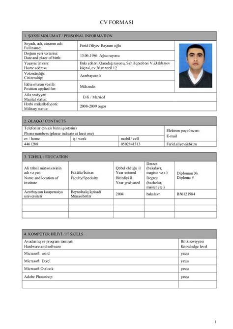 Cv Formasi Word