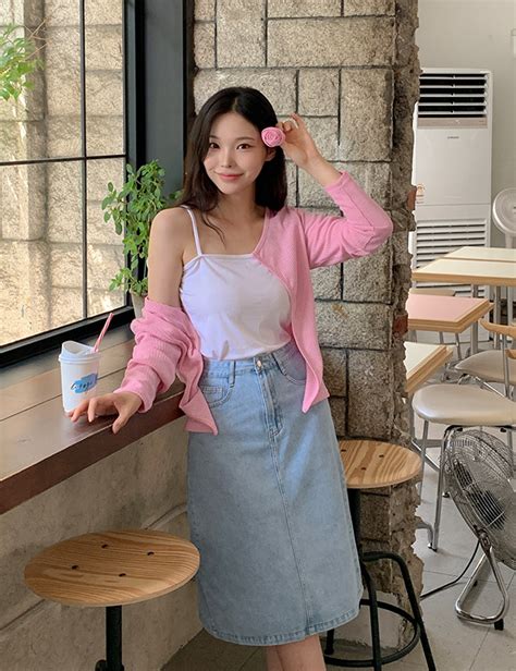 공구우먼 로지아 브로치 린넨 가디건 나시 세트 76849