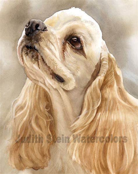 Cocker Spaniel Buff Cream Tan Ascob Akc Sporting Pet Portrait Dog