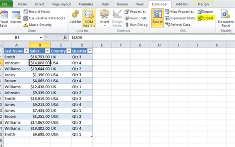 Uc Valley Using Excel To Create Xml File
