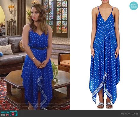 Wornontv Sofias Blue Maxi Dress On Young And Hungry Aimee Carrero