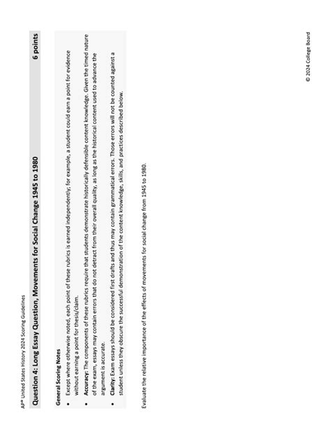 Apush Leq Scoring Rubric Pdf