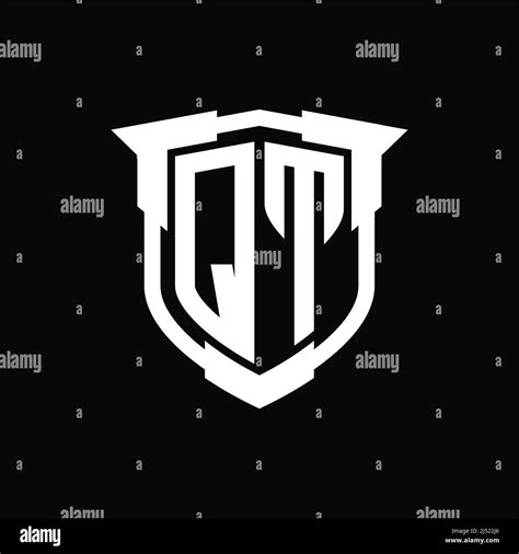 QT Logo Monogram Letter With Shield Shape Design Template Stock Vector Image Art Alamy