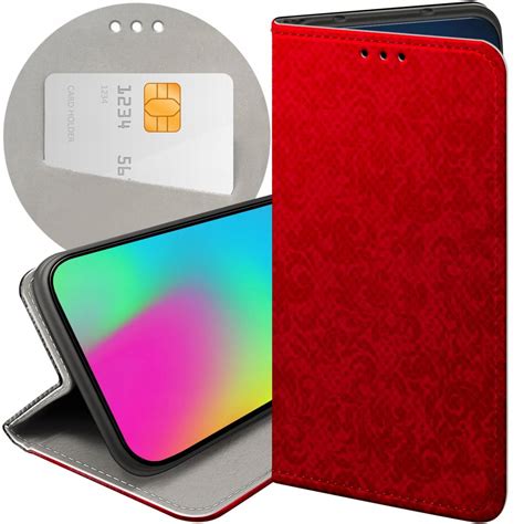 Etui Z Klapką Do Moto E20 E30 E40 Wzory Czerwone Serca Róże Futerał
