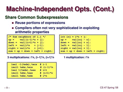 Ppt Code Optimization I Machine Independent Optimizations Powerpoint Presentation Id8419