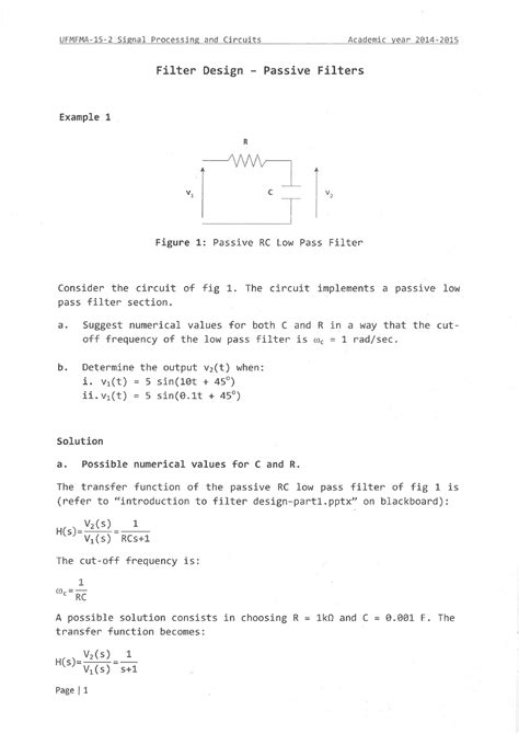 Passive Filters Studocu