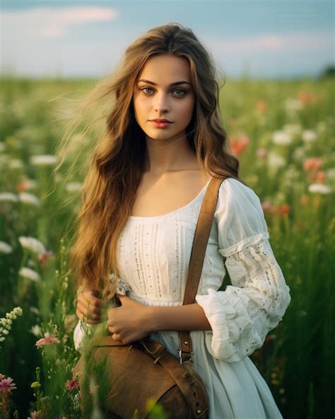 Beautiful Russian Girl In Cityscape Premium Ai Generated Image