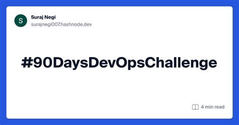 Suraj Negi On Linkedin 90daysdevopschallenge