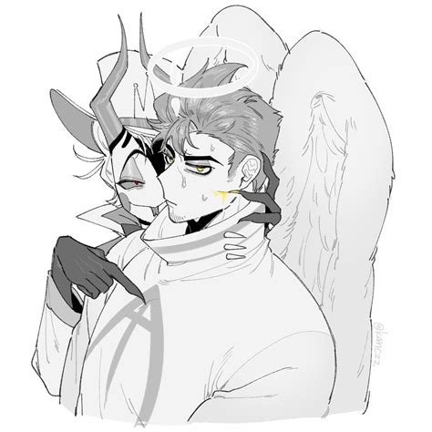 Lucifer Morningstar And Adam Hazbin Hotel Drawn By K Nczz Danbooru