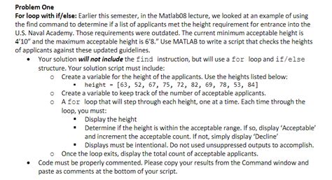 Solved Problem One For Loop With If Else Earlier This Chegg