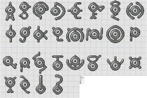 201 Unown Full Alphabet By Makibird Stitching On Deviantart Pokemon Cross Stitch Cross