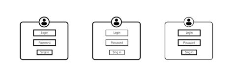 Three Identical Account Login Interfaces Displaying User And Password
