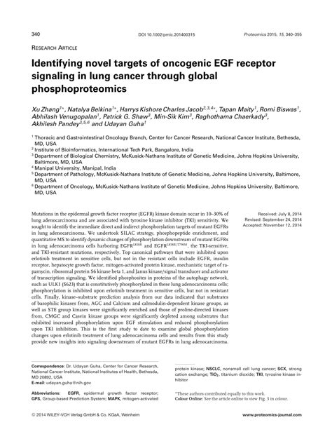 Pdf Identifying Novel Targets Of Oncogenic Egf Receptor Signaling In