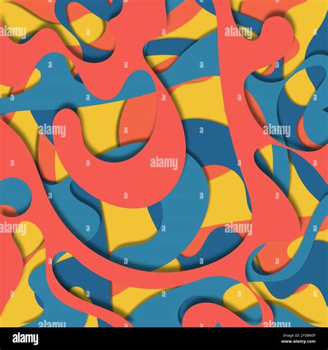 Abstract Background With Overlapping Paper Shapes In Red Blue And