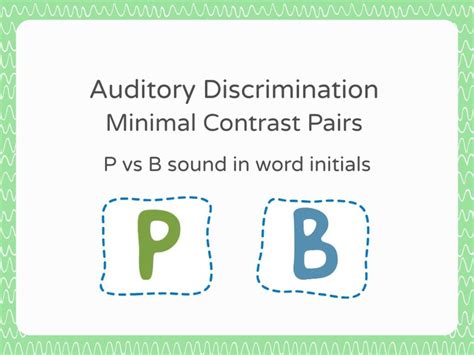 Auditory Discrimination /P/ & /B/ Free Games | Activities | Puzzles ...